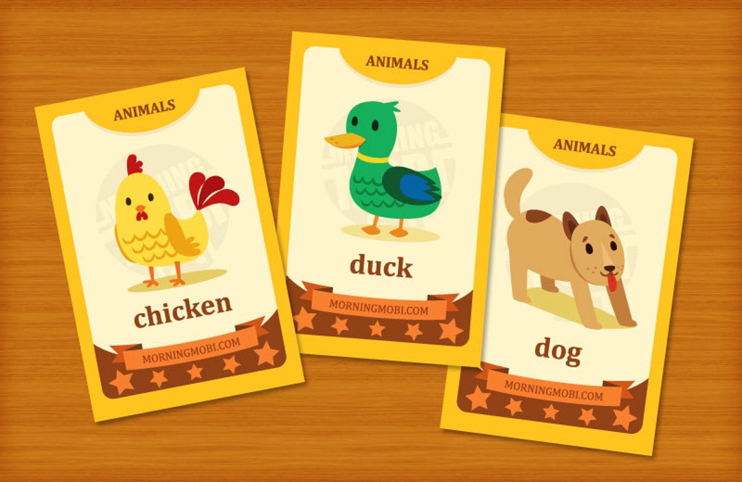 Colorful Printable Animal Flashcards 4x6 INSTANT DOWNLOAD - Etsy