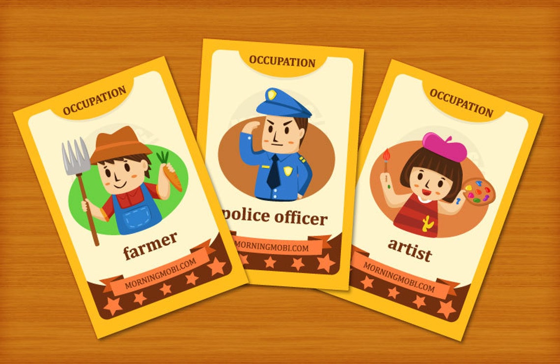 Printable Cute Occupation Flashcards 4x6 INSTANT DOWNLOAD - Etsy