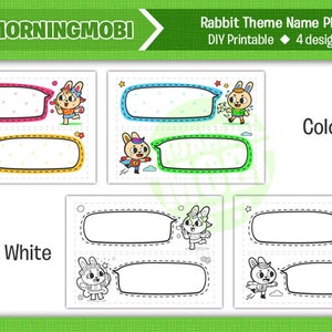 Rabbit Theme Name Plates or Labels - Classroom Decor - DIY Printable ...