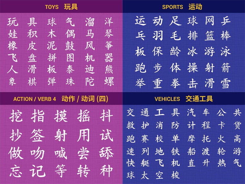 Beginner Series 4 of 300 Chinese Characters - 10 Sets of Writing ...