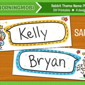 Rabbit Theme Name Plates or Labels - Classroom Decor - DIY Printable ...