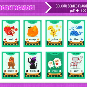 Printable Cute Color Flashcards 4"x6" - INSTANT DOWNLOAD - Etsy