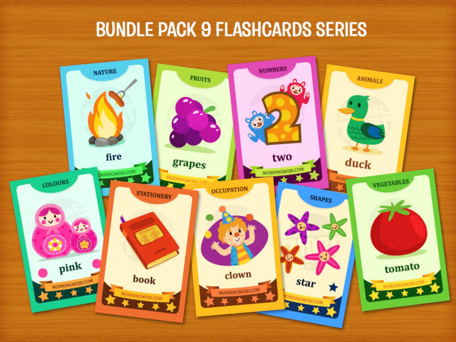 DIY Printable Bundle Pack 9 Flashcard Series for Teaching, Decorating ...