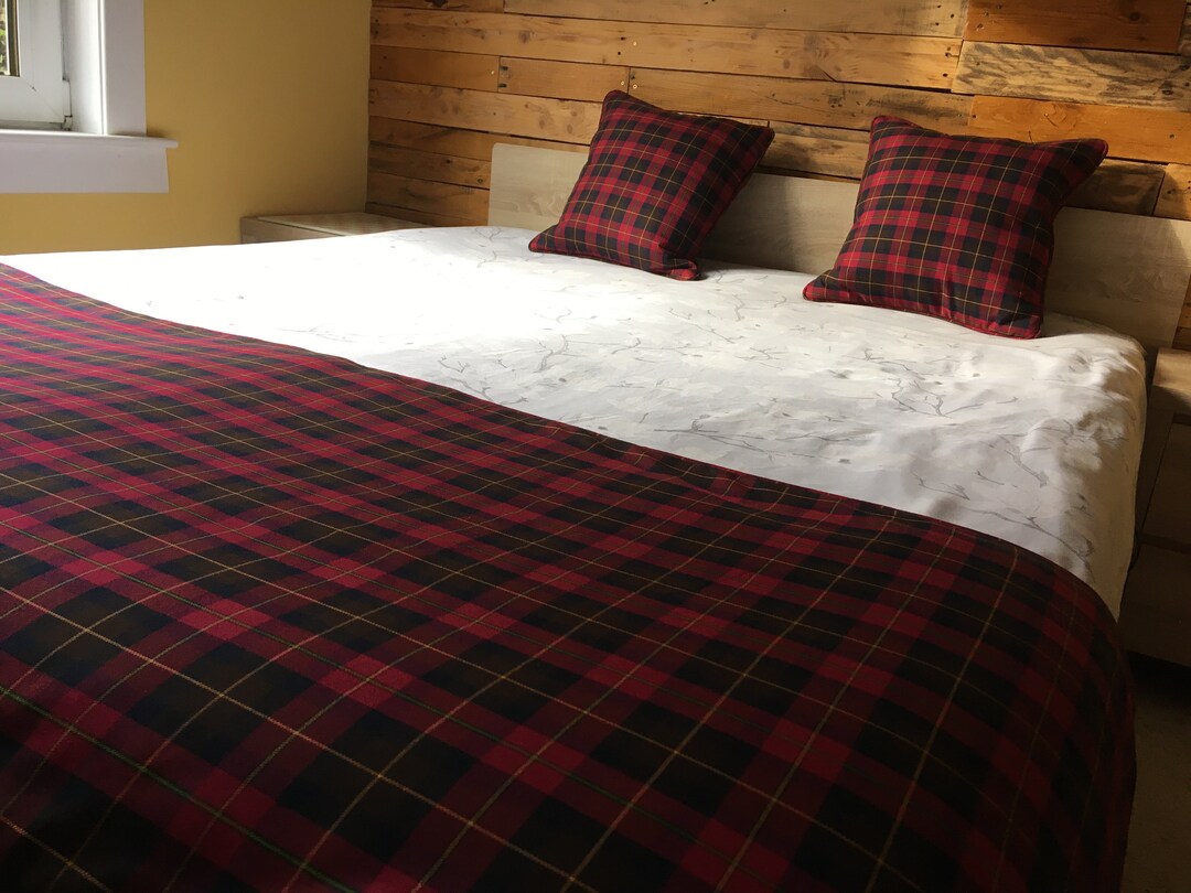 Tartan Bed Runner and Two Matching Cushion Covers. Made to Order ...