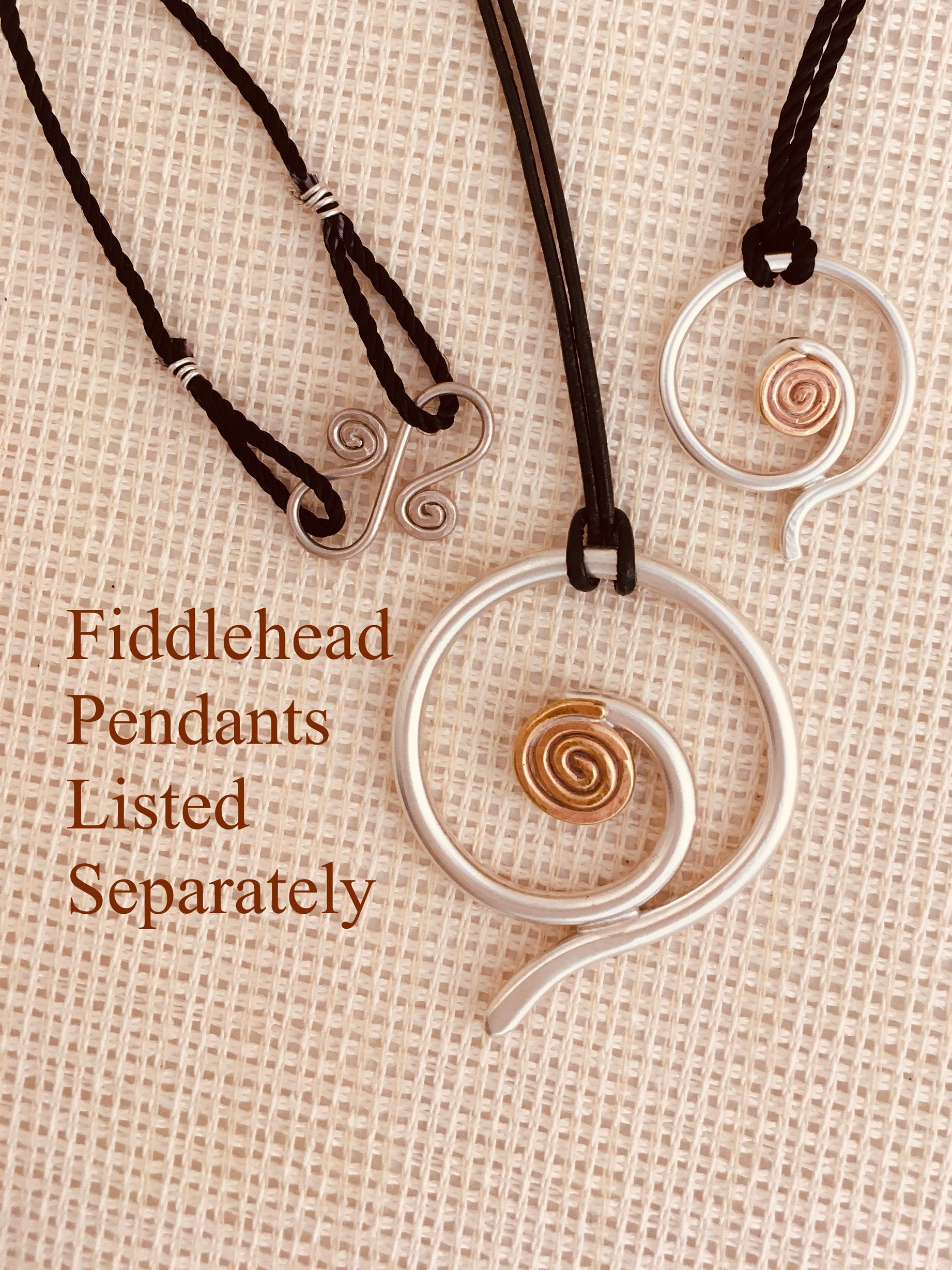 Sterling Silver Fiddlehead Spiral Earrings: Mixed Metal Minimalist ...