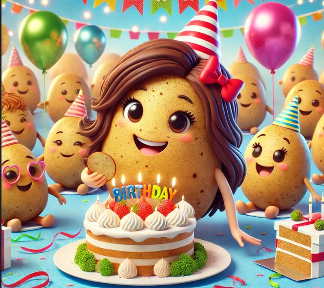 Birthday Potato (5) Pack - Instant Download – Potato Portraits - Etsy