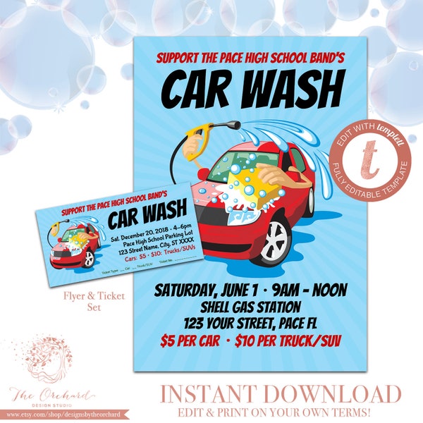 Car Wash Ticket Template - Etsy