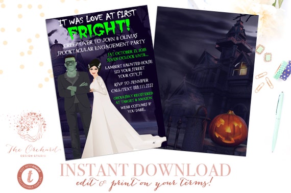 Halloween Couples Engagement Party / Bridal Shower Custom - Etsy