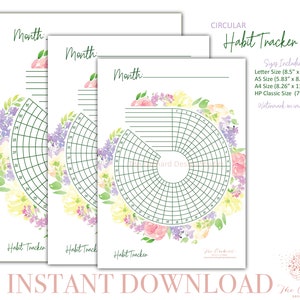 Circular Habit Tracker Planner Insert / INSTANT DOWNLOAD / - Etsy