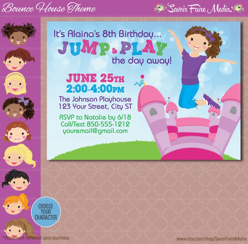 Bounce House Party Invitation Inflatable Birthday Invitation - Etsy