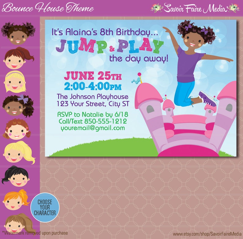 Bounce House Party Invitation Inflatable Birthday Invitation - Etsy
