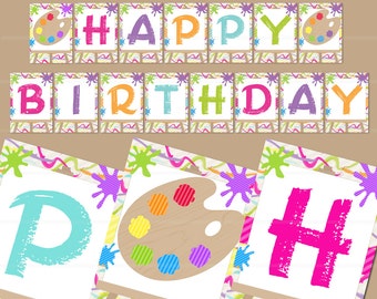 Paint Party Banner Art Party Banner Art Party Garland Paint - Etsy