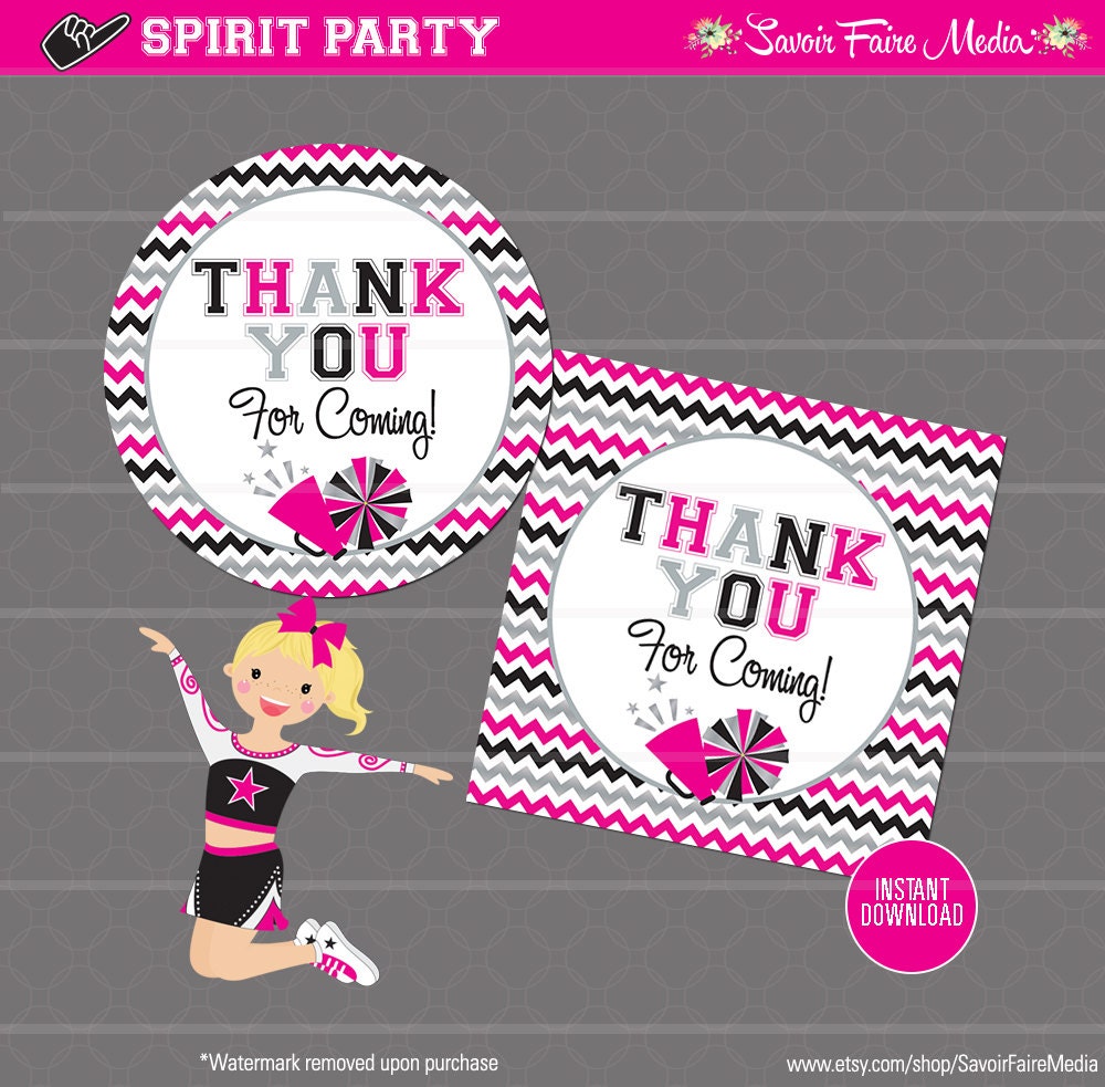Instant Download Cheerleading Favor Tag Sticker Design | Etsy