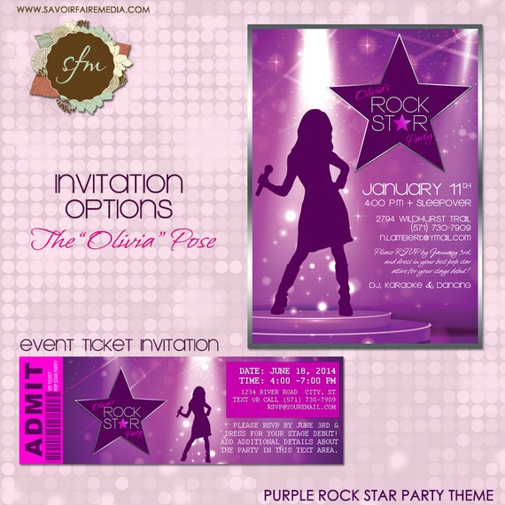 POP Star Invitation / Party DIY Printable Party Invitation / Event ...