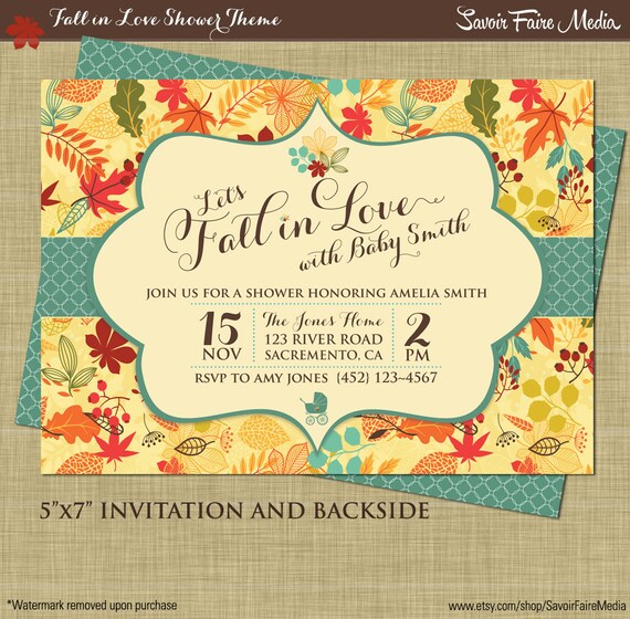 Fall Baby Shower Invitation // Autumn Shower Party Printables // It's a ...