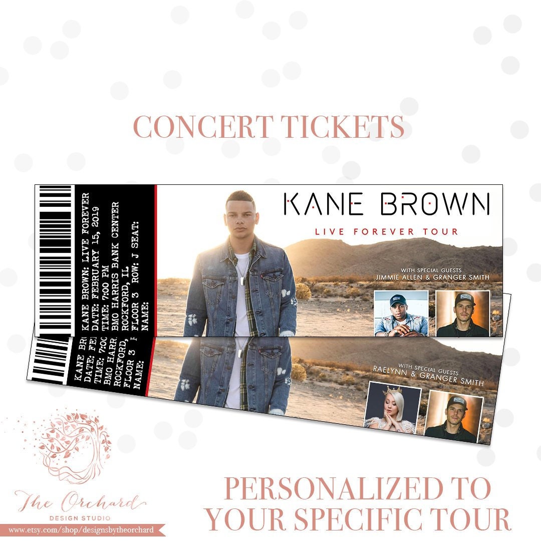 country-music-tour-fake-concert-tickets-keepsake-fake-gift-etsy