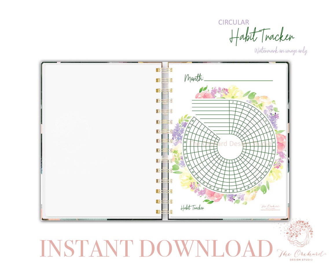 Circular Habit Tracker Planner Insert / INSTANT DOWNLOAD / - Etsy