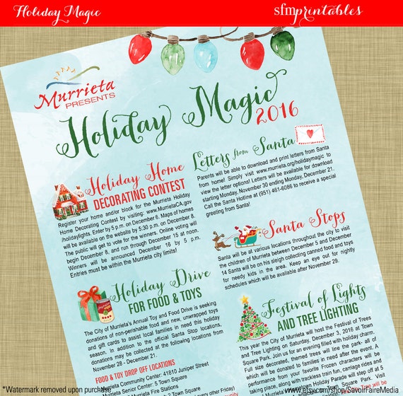 Tree Lighting Holiday Decorating Toy Drive Flyer Photos with Santa ...