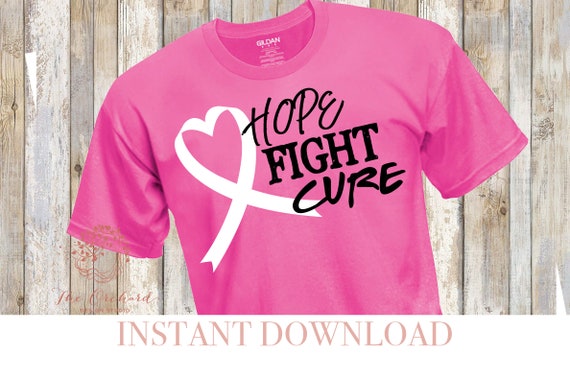Breast Cancer svg, Pink ribbon svg, dxf, eps, Hope svg, Fight svg, Cure ...