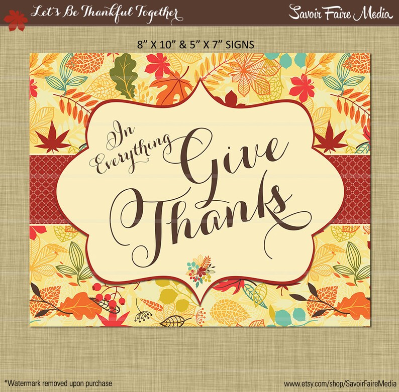 Modern Thanksgiving Sign in Everything Give Thanks Fall - Etsy