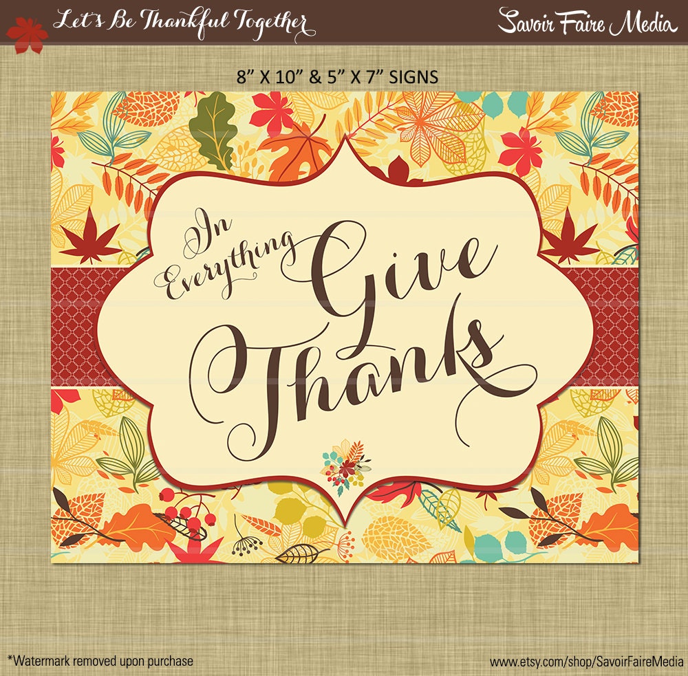 Modern Thanksgiving Sign in Everything Give Thanks Fall | Etsy