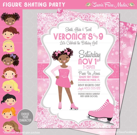 Ice Skating Party Invitation - Figure Skating Invitation Iceskating ...
