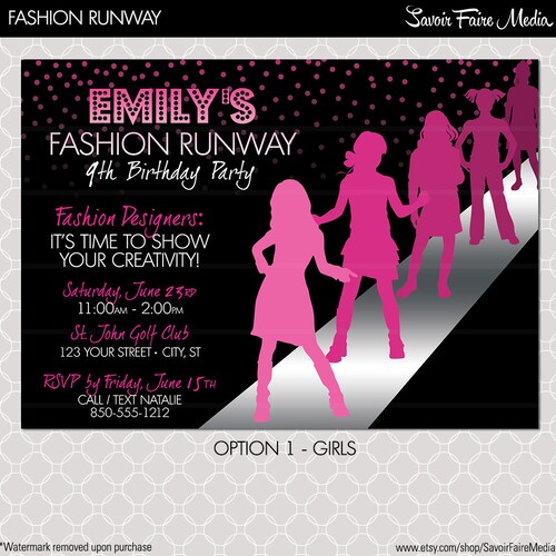 Fashion Show Runway Birthday Invitation - Etsy