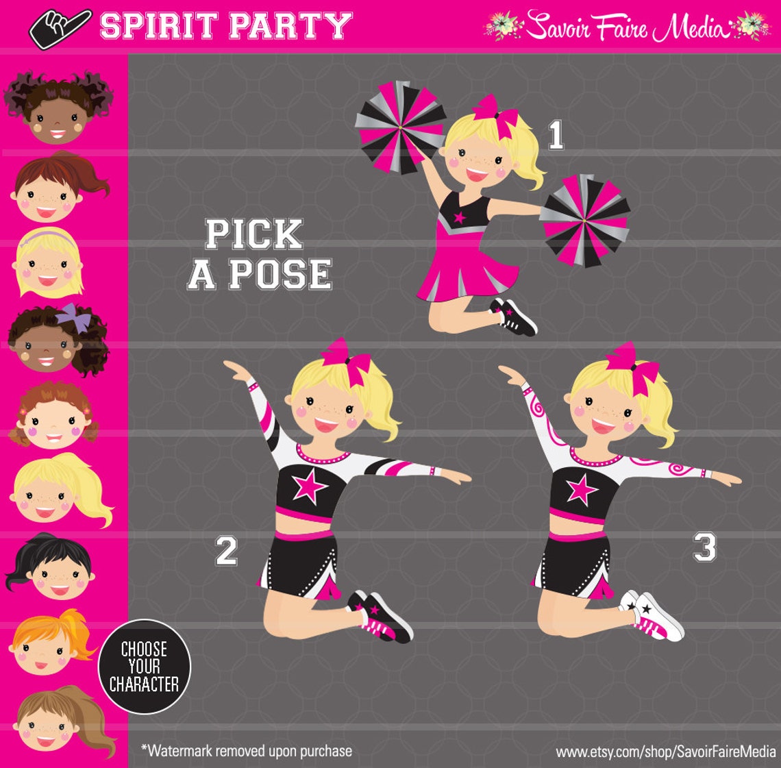 Cheerleading Cupcake Circle Design Cheerleader Cheer Invite | Etsy