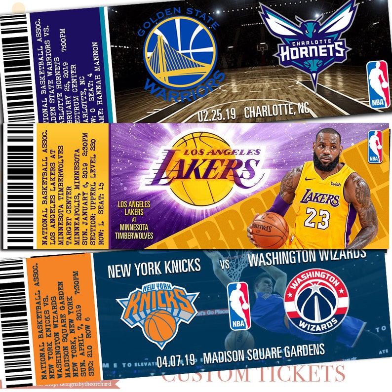 Printable Surprise Basketball Game Tickets Gift Voucher Template 