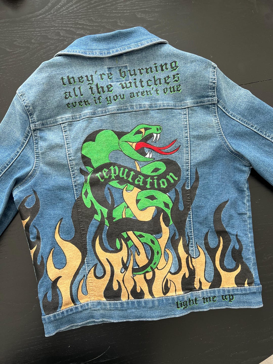 Hand-painted Taylor Swift Jacket Reputation Snake Design Taylor Swift ...