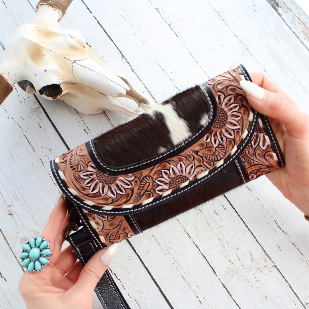 The Lainey-western Tooled Leather Wallet-womens Genuine Leather Wallet ...