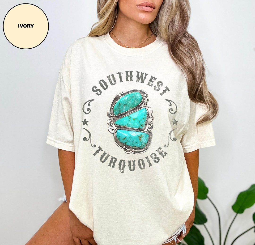 Vintage Turquoise Jewelry T-shirt-cowgirl Shirt-turquoise Stone Tee ...