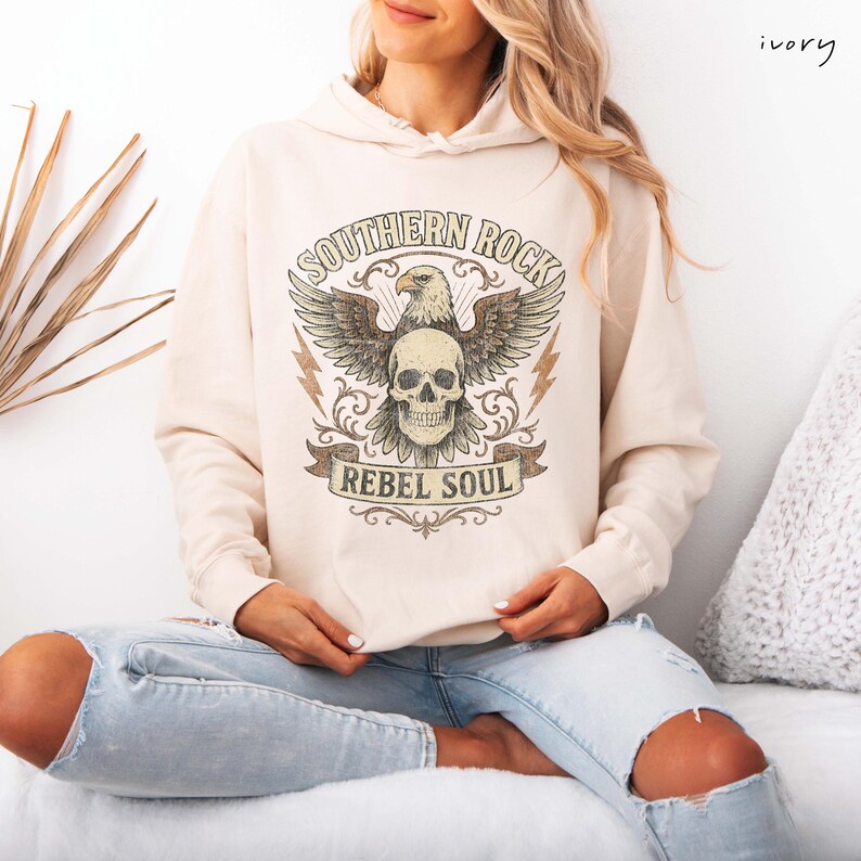 Southern Rock Rebel Soul Shirt • Comfort Colors® Vintage Eagle Skull ...