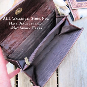 THE Bandera-western Tooled Leather Wallet-cowhide Leather Wallet With ...