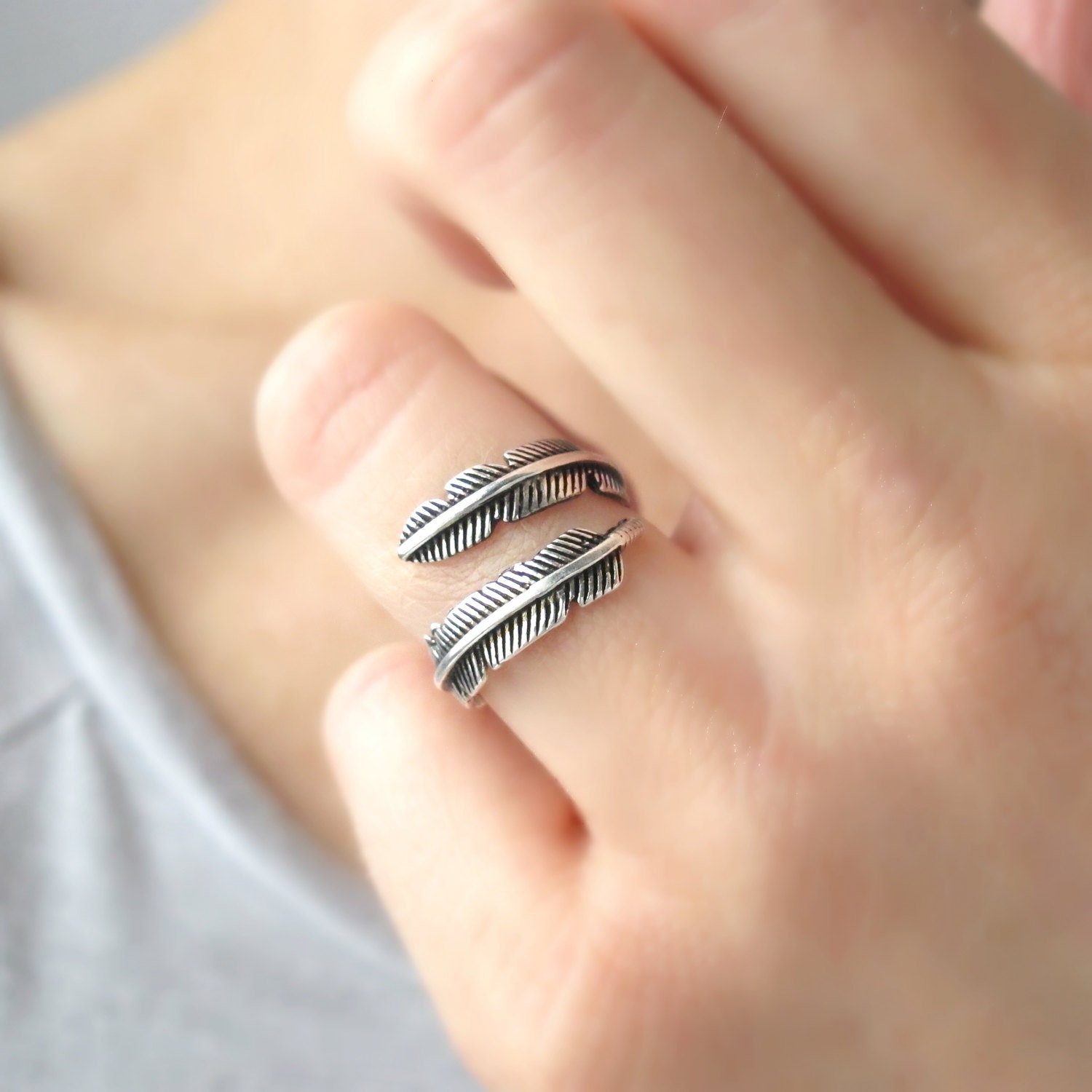 Boho Feather Ring-boho Jewelry Rings-gifts for Women-sterling | Etsy