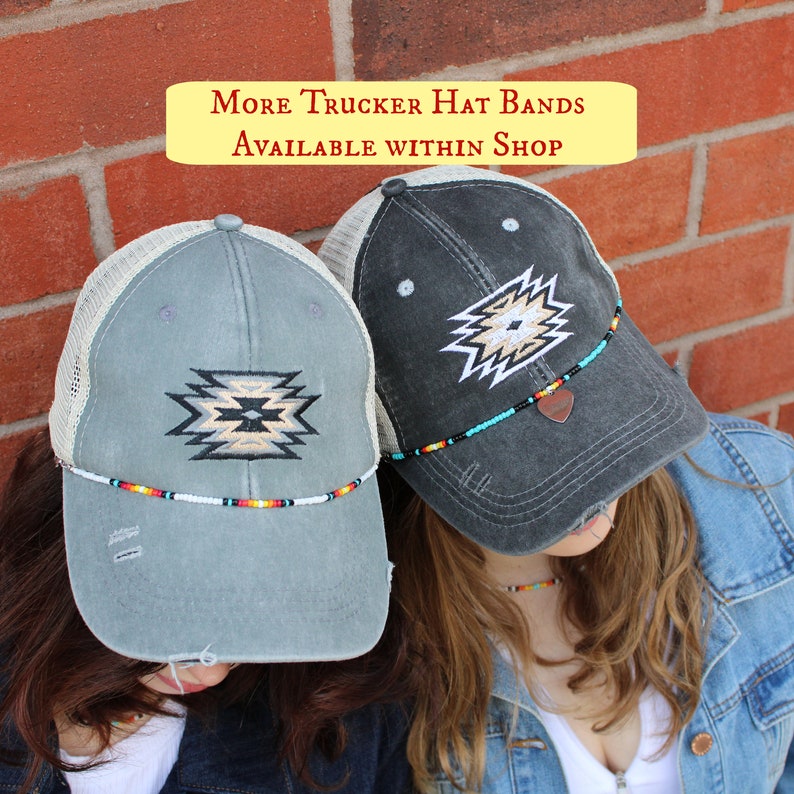 Faux Navajo Pearls Trucker Hat Band-western Cowgirl Removable Cap Bling ...