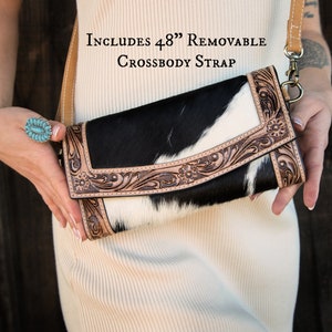 THE Bandera-western Tooled Leather Wallet-cowhide Leather Wallet With ...