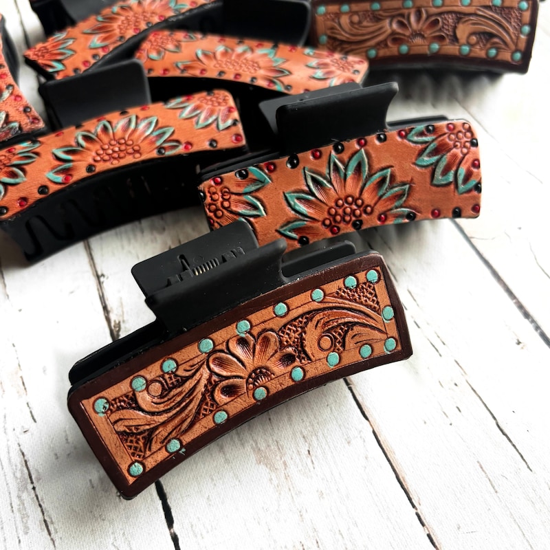 Leather Hair Clip - Etsy