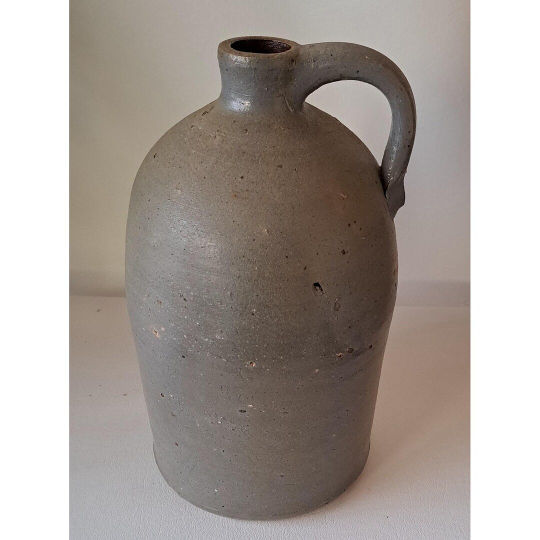Antique Gray Stoneware Jug 10"1/2 - Etsy