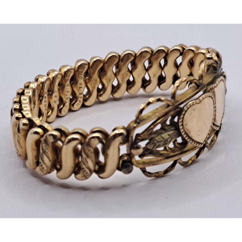 Antique D.F.B. & Co Carmen Gold Filled Sweetheart Expandable Bracelet ...
