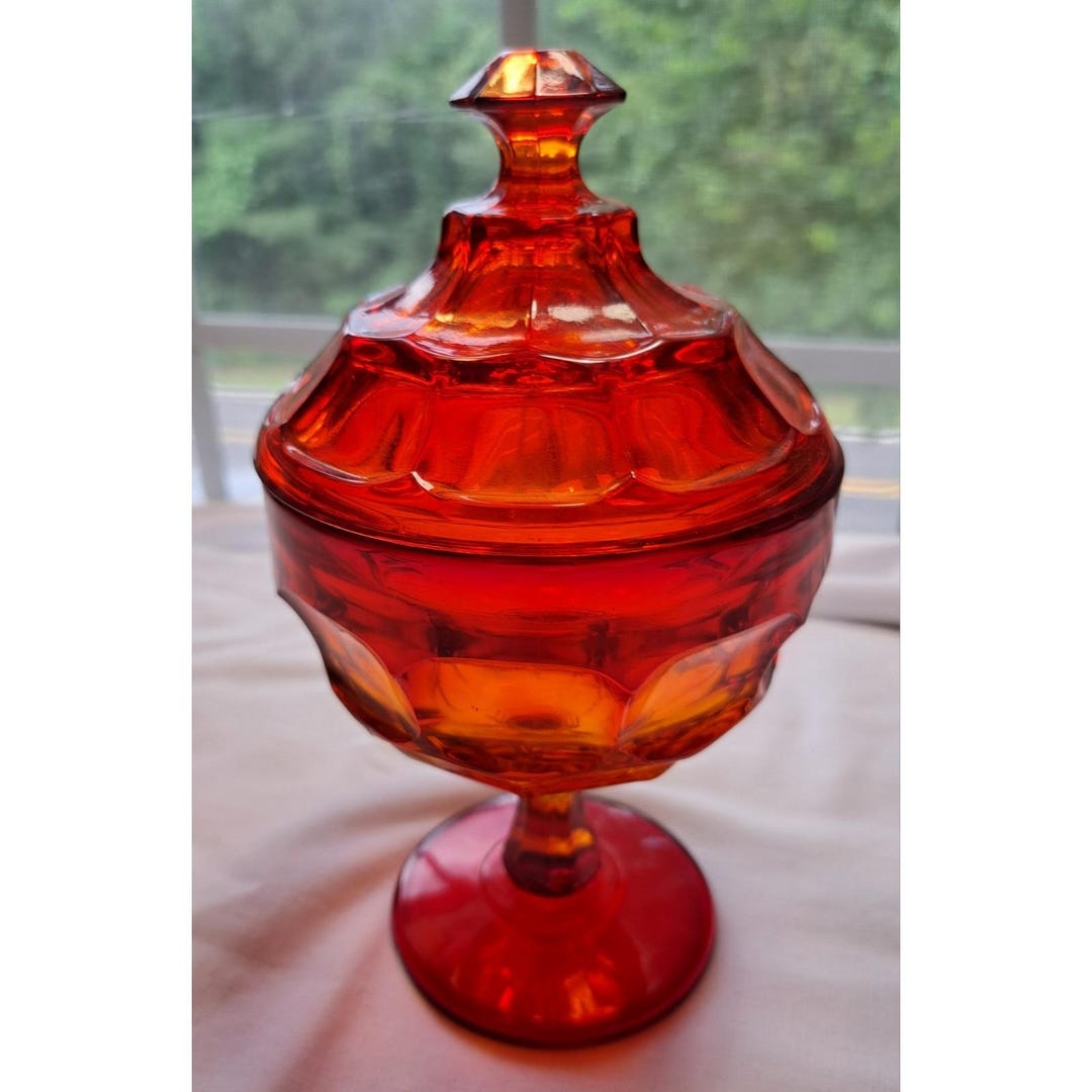 Westmoreland Amberina Red Glass COLONIAL CANDY DISH - Etsy