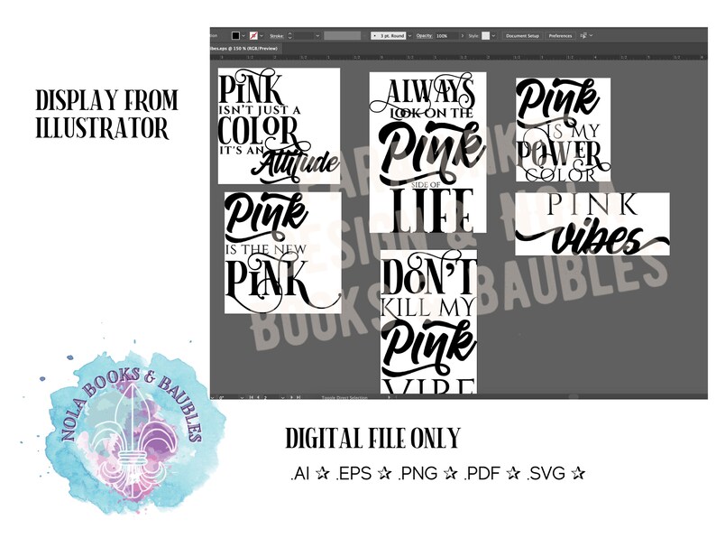Pink is Life SVG Bundle Svg, Png, Ai, Eps, Pdf, Barbie Inspired Gifts ...