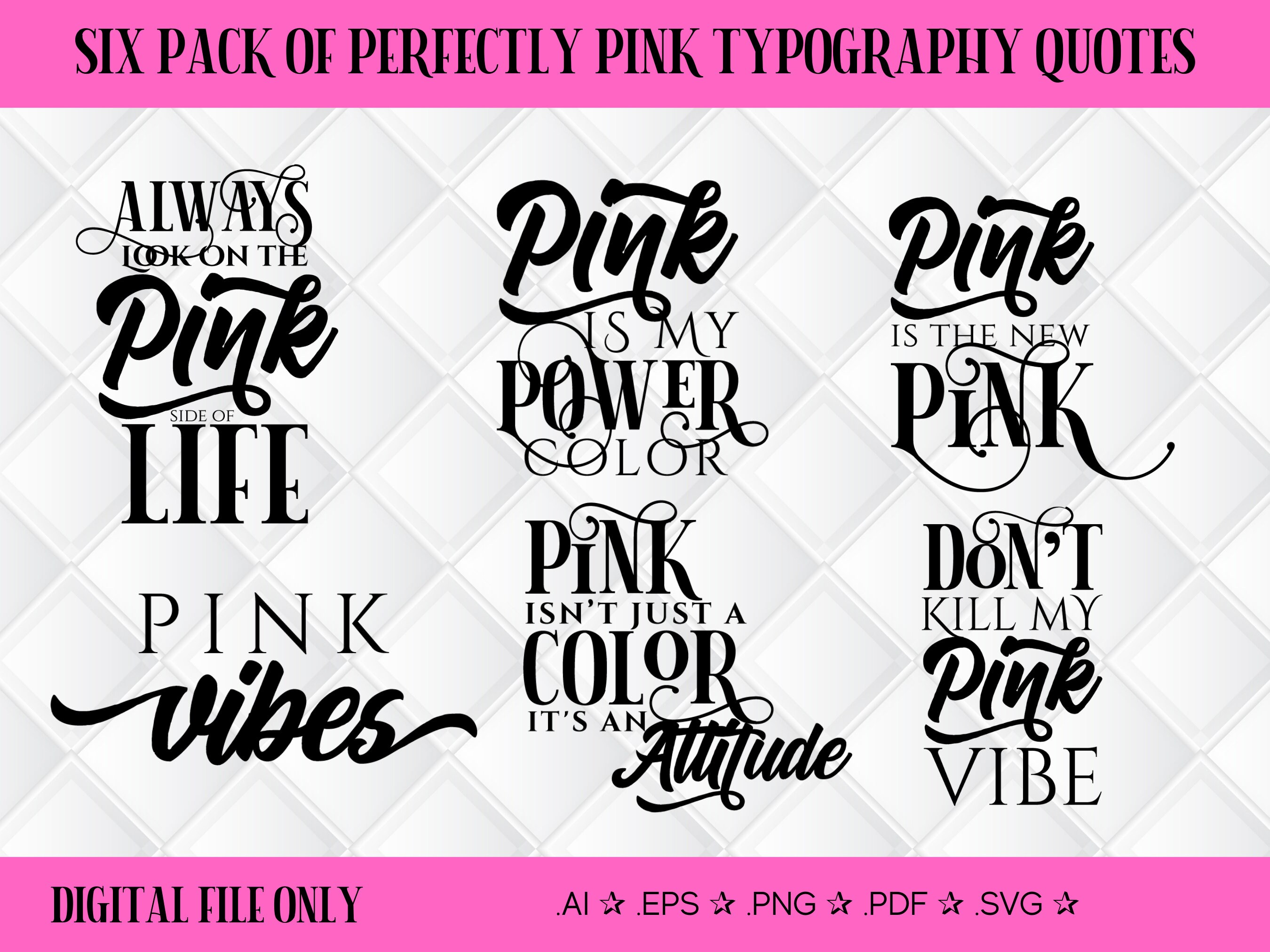 Pink is Life SVG Bundle Svg, Png, Ai, Eps, Pdf, Barbie Inspired Gifts ...