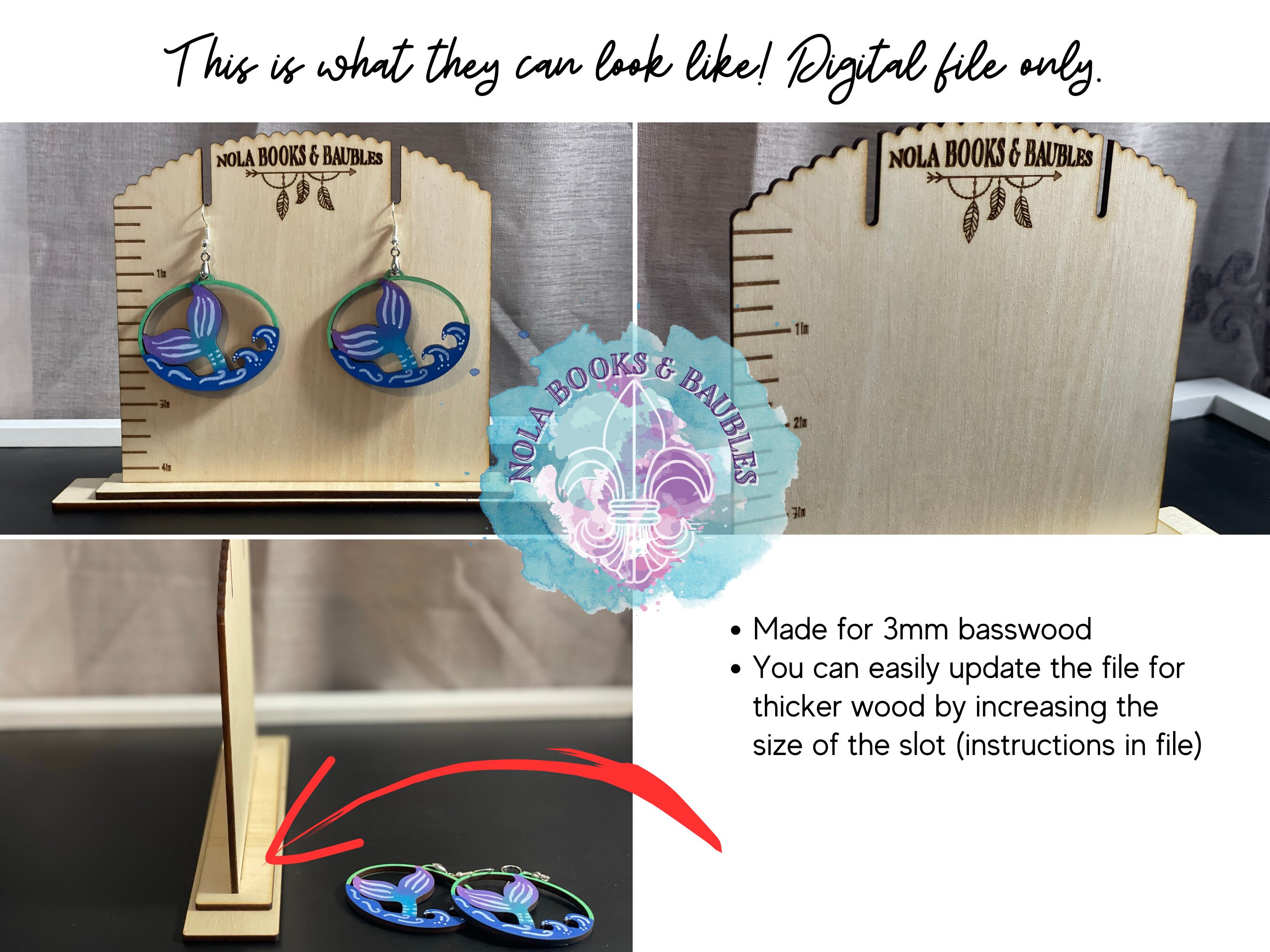 Earring Stand Laser Cut Digital Download File Ai, Eps, Svg, Png, Pdf ...