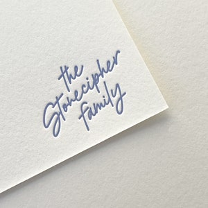 Custom Made to Order Letterpress Stationery - the Family Set - Etsy