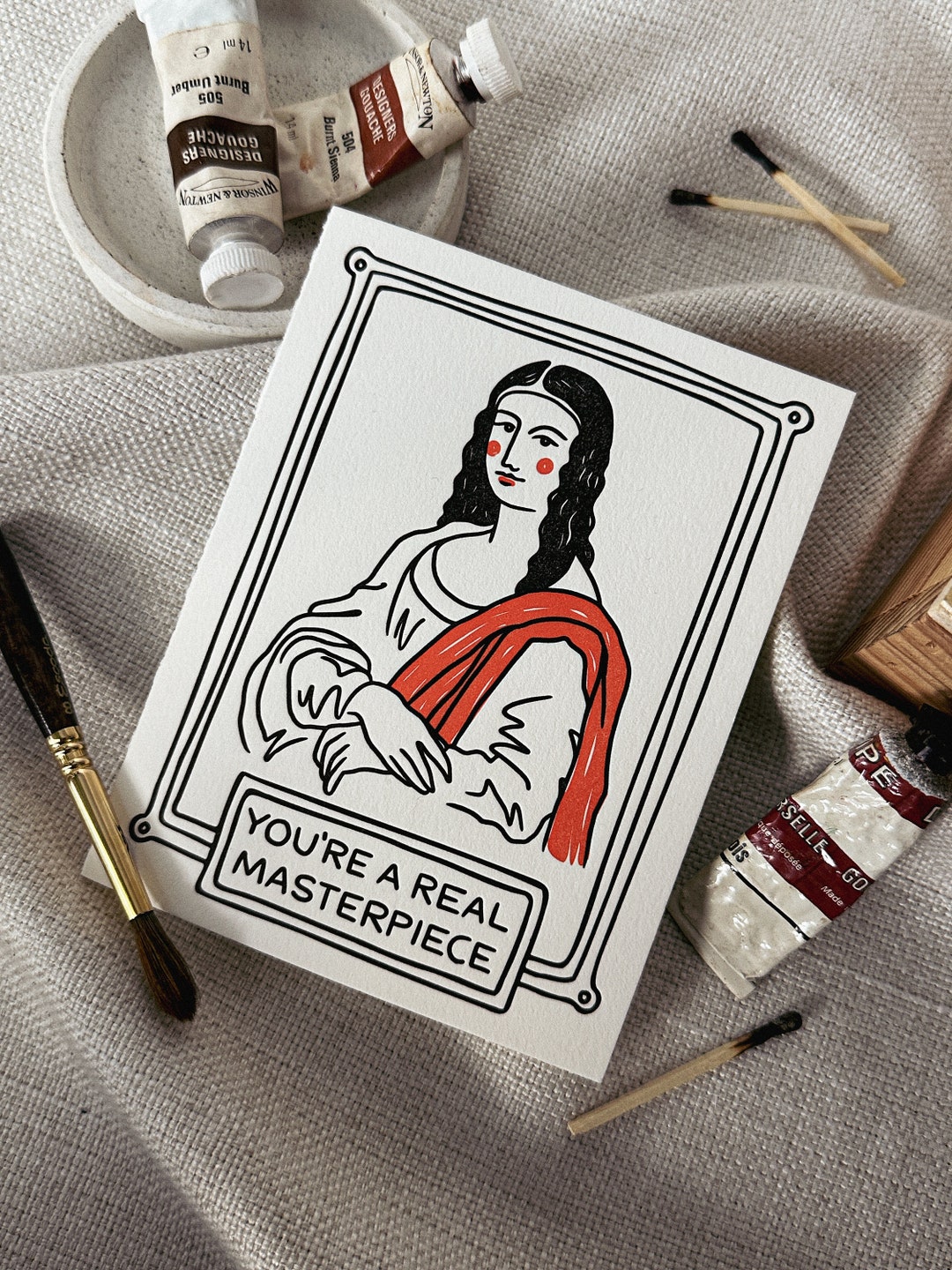 You're A Masterpiece - Art History Letterpress Greeting Card - Etsy