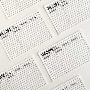 Letterpress Recipe Card Set - Etsy