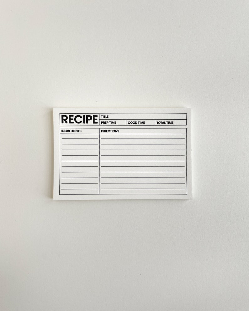 Letterpress Recipe Card Set - Etsy