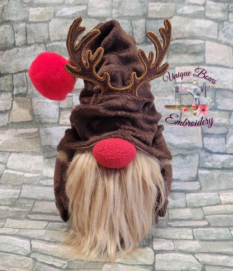 Reindeer Christmas Gnome: Handmade Holiday Farmhouse Decor - Etsy