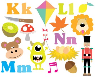 Alphabet Collection Clipart & Vector Set Instant Download | Etsy